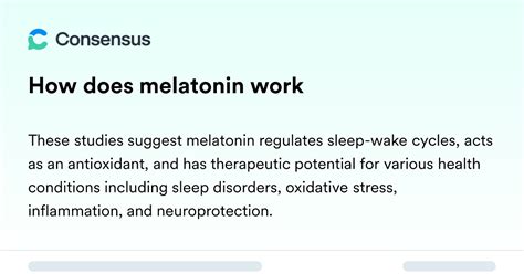How Does Melatonin Work Consensus Academic Search Engine