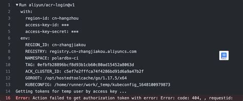 Action Failed To Get Authorization Token With Error Error Code 404