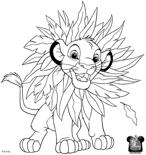 dessins de coloriage Simba à imprimer sur LaGuerche Page