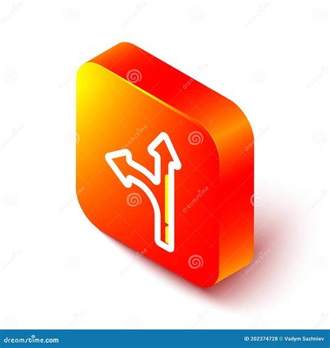 Isometric Line Road Traffic Sign Signpost Icon Isolated On White Background Pointer Symbol