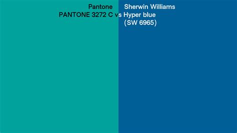 Pantone 3272 C Vs Sherwin Williams Hyper Blue Sw 6965 Side By Side Comparison