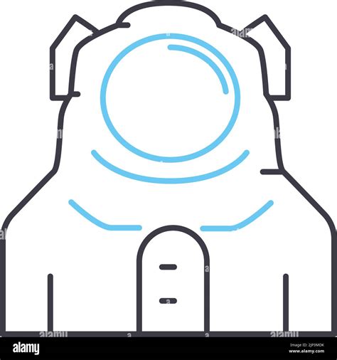 Astronaut Spacesuit Line Icon Outline Symbol Vector Illustration Concept Sign Stock Vector