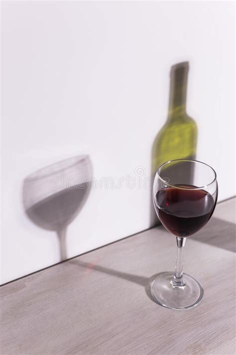 Shadow Of Wine Glass In Dark Light Stock Image Image Of Evening
