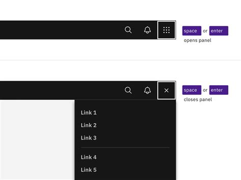 UI Shell Right Panel Carbon Design System