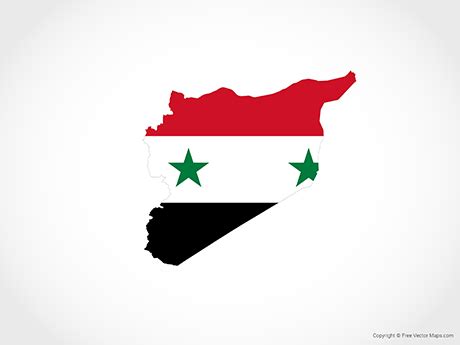 Printable Vector Map Of Syria Flag Free Vector Maps