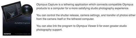 Olympus Capture Software Now Available For Download 43 Rumors