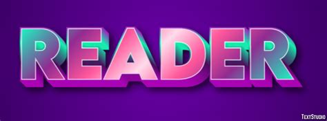 Reader Purple Green And Pink 3d Text Effect Generator