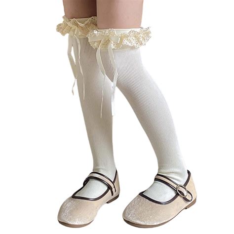 Bowknot Socks Calf Socks For Teen Girls Long Leg Warmer Long Over Knee