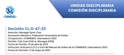 Advertencia Al Monagas Sport Club Conmebol
