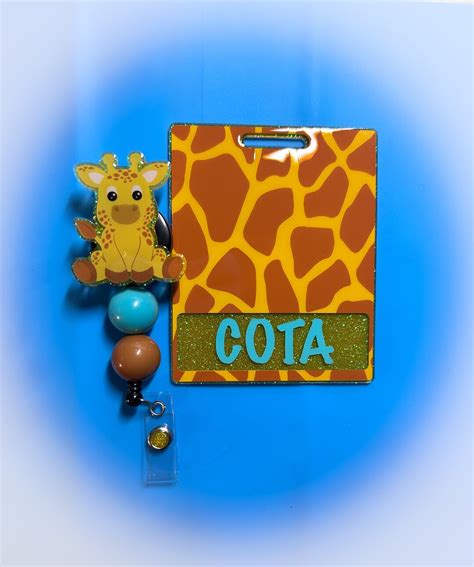 Sitting Giraffe Badge Buddy Set Etsy