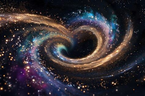 Premium Photo A Cosmic Swirl Of Stars And Galaxies With Vibrant Colors And Glittering Particles