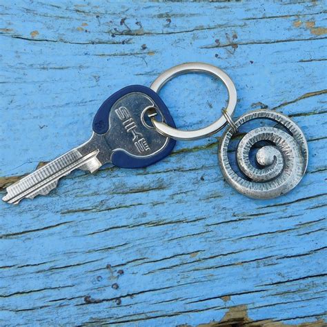 Maori Spiral Keyring Engraved Spiral Key Fob Handmade By William