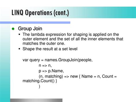 Ppt Linq Powerpoint Presentation Free Download Id5527249