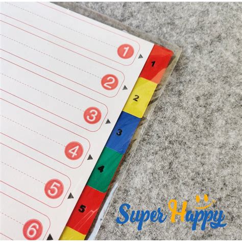 อินเด็กซ์พลาสติก ดัชนีคั่นเอกสารรุ่นมีตัวเลข 1 12 ตราช้าง เบอร์ 520 Shopee Thailand