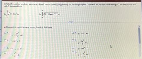 Solved What Differentiable Functions Have An Arc Length On