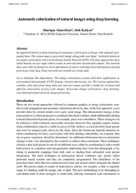 Pdf Automatic Colorization Of Natural Images Using Deep Learning Dr