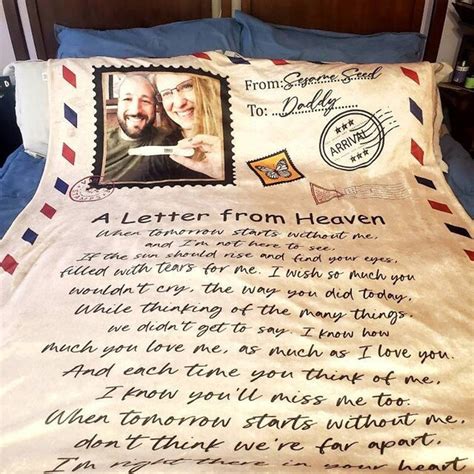 Personalized Memorial Blanket A Letter From Heaven Luvint