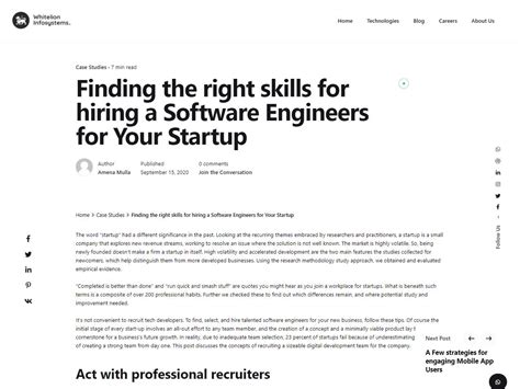 Hiring Software Engineers Sites Gallery Css Design Awards Winner