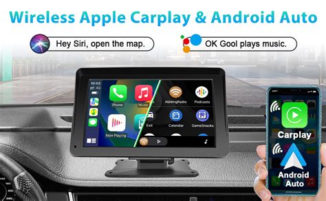Podofo Portable Autoradio Avec A Pple Carplay Et Android Auto Sans Fil