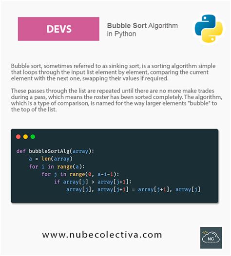 Bubble Sort Classification Algorithm In Python Nube Colectiva