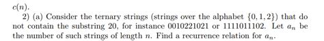 Solved Cn 2 A Consider The Ternary Strings Strings