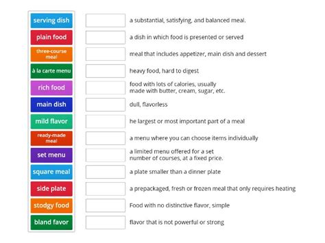 Food Collocations Match Up