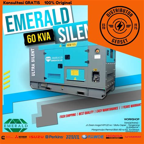 Jual Genset Emerald 60 Kva Diesel Genset 60 Kva Ultra Silent Shopee