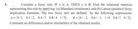 Solved Consider A Fuzzy Rule IF X Is A THEN Y Is B Find Chegg Com