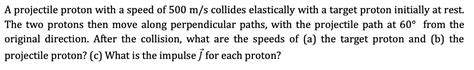 Solved A Projectile Proton With A Speed Of 500 M S Collides Chegg
