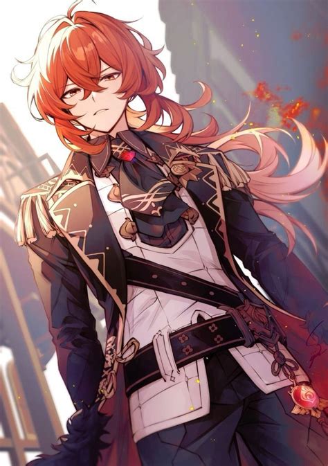 Diluc Fanart Genshin Genshinimpact Cute Anime Guys Character Art Fan Art