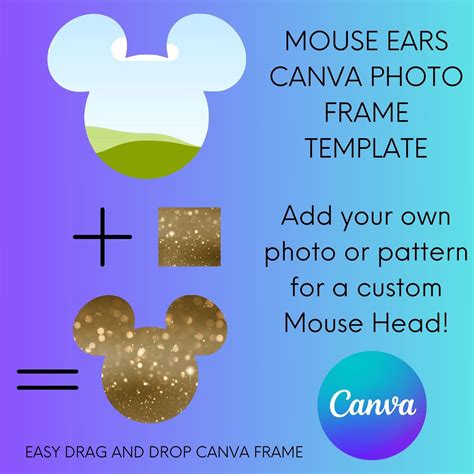 Mouse Head Canva Frame Template Customize In Canva Etsy