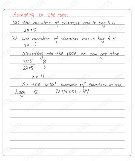 Solved 2 Bag A Contains 7x Counters Bag B Contains 2x Counters Five