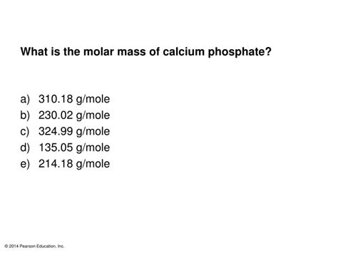Ppt What Is The Molar Mass Of Calcium Phosphate Powerpoint
