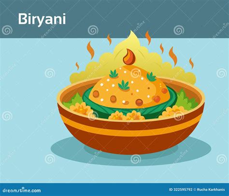 Delicious Tasty Hot And Spicy Indian Chicken Biryani With Coriander Poster Design Stock
