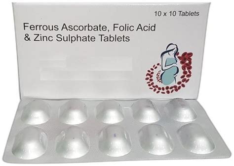 Ferrous Ascorbate Folic Acid Zinc Sulphate Tablets Exporters And