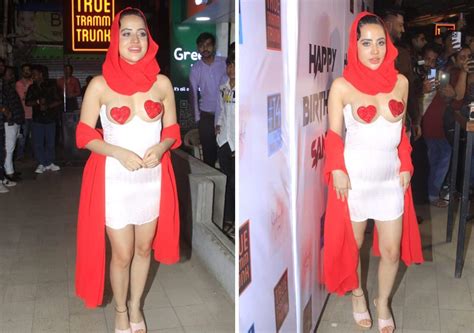 Urfi Javed Aka Uorfi Javed Out In White And Red Dress Cover Her Upper