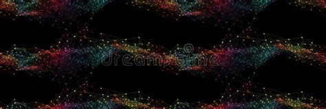 Rainbow Colored Digital Data Background With Social Network Connection