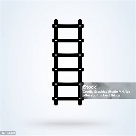 階梯或職業階梯圖標或徽標攀登梯子的概念樓梯向量圖向量圖形及更多人字梯圖片 人字梯 修理 剪裁圖 Istock