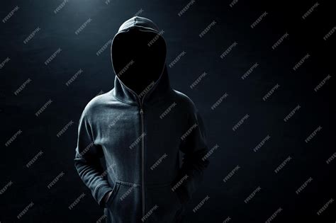 premium photo hacker standing alone in dark room