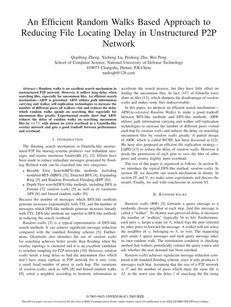 Pdf An Efficient Random Walks Based Approach To Reducing File