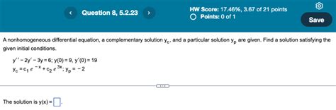 Solved A Nonhomogeneous Differential Equation A Chegg