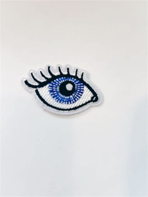 Blue Eye Patch Sew On Iron On Embroidery Patches Diy Long Eye Lashes