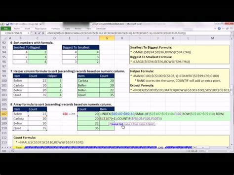 Free Video Ctrl Shift Enter Excel Array Formulas Extract Unique Lists And Sorting Formulas