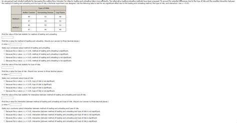 solved find the value of the test statistic for method of