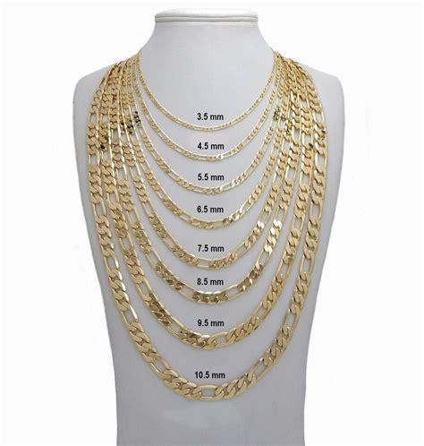 14k Gold Plated Frosted Concave Figaro Link Chain Necklace Bracelet