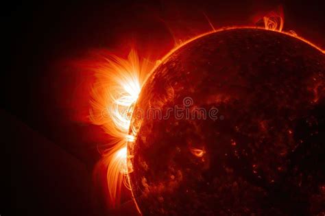 Solar Flare With View Of The Sun S Corona And Prominences Visible