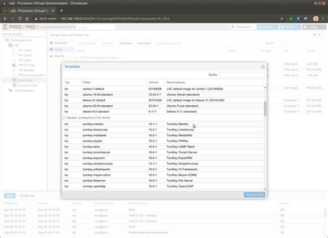 proxmox container templates