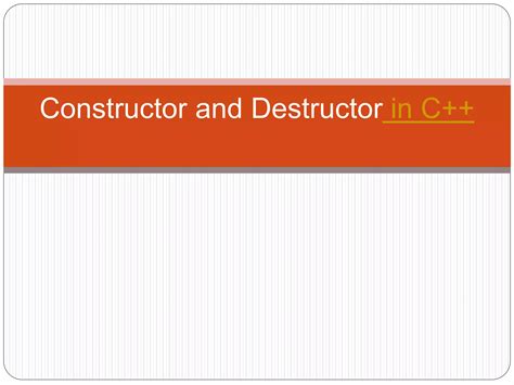 Constructors In C Pptx