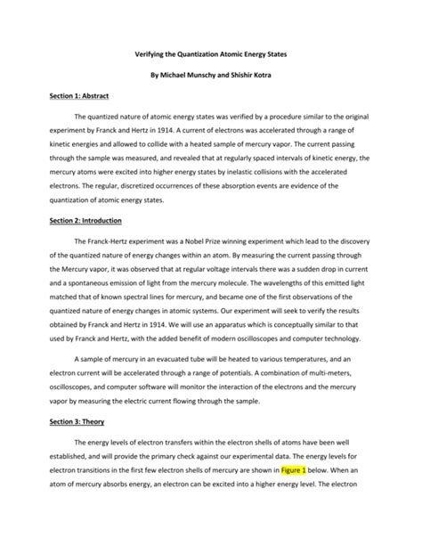 Verifying The Quantization Atomic Energy