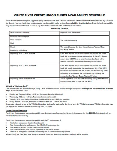 Free 10 Availability Schedule Samples In Pdf